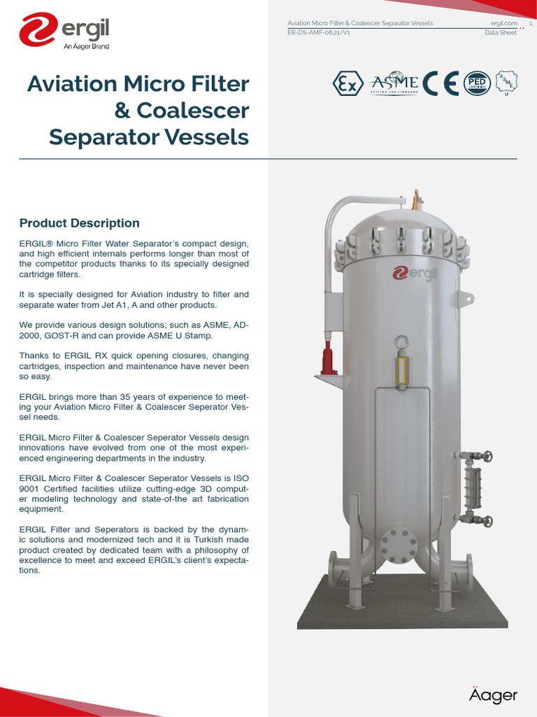 Aviation Micro Filter Separator Vessels | PDF | Valve