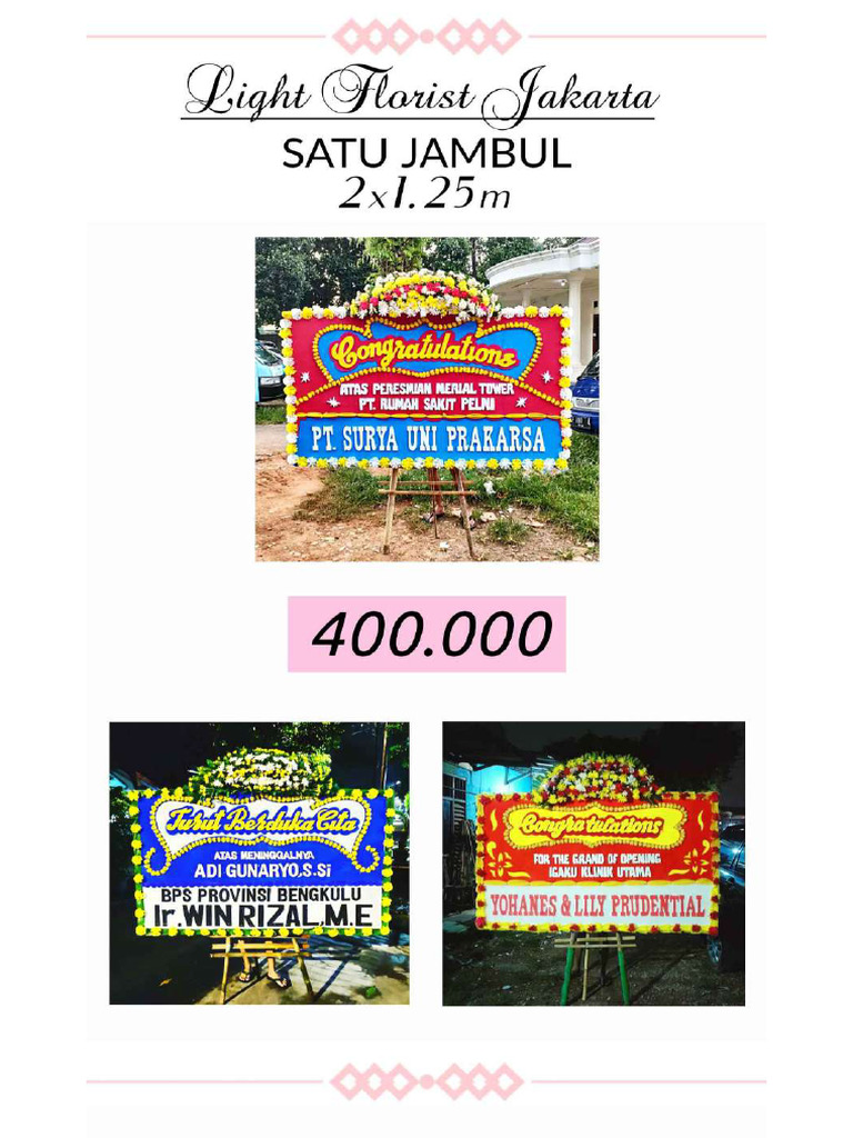 KATALOG BUNGA PAPAN LIGHT FLORIST JAKARTA | PDF