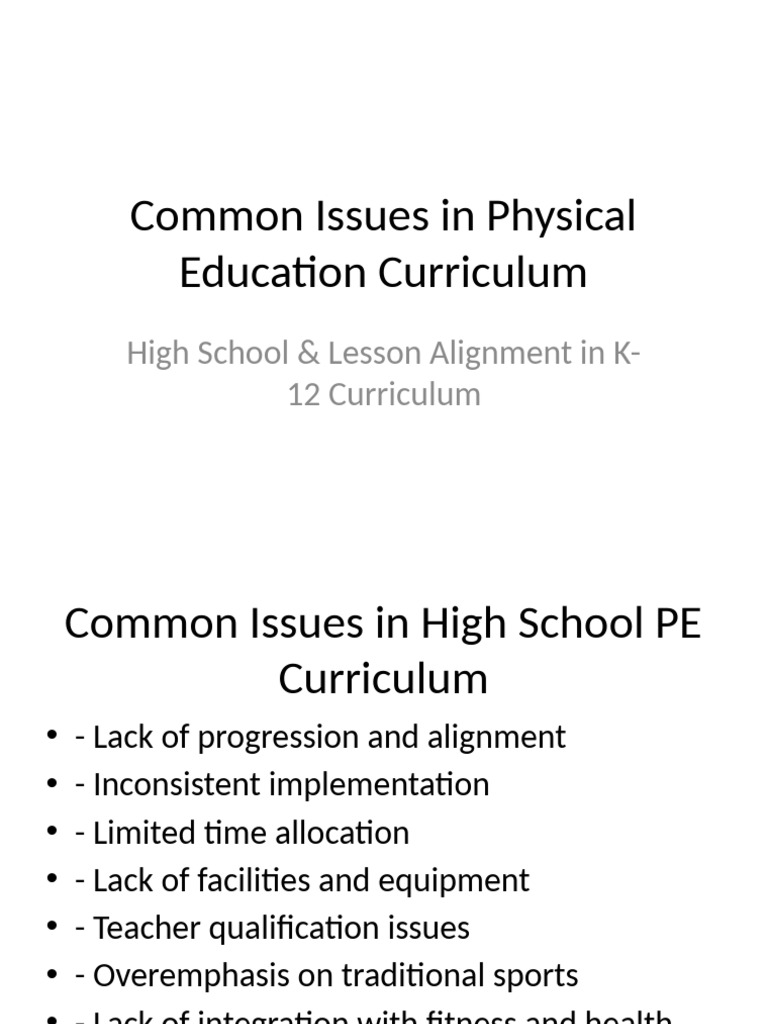 PE Curriculum Issues | PDF