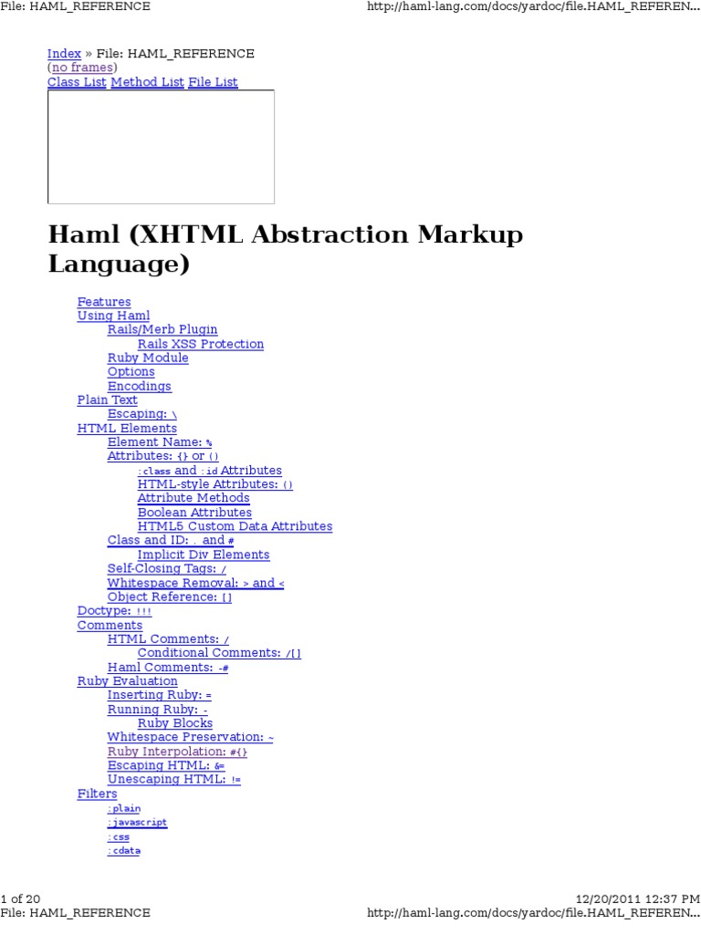 Haml | PDF | Html | Html Element
