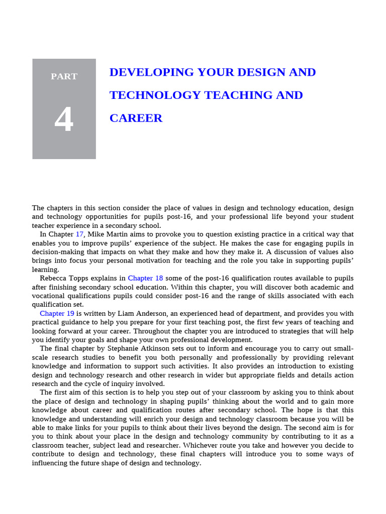 Learning To Teach Design and Technology in The Sec... - (Part 4 ...