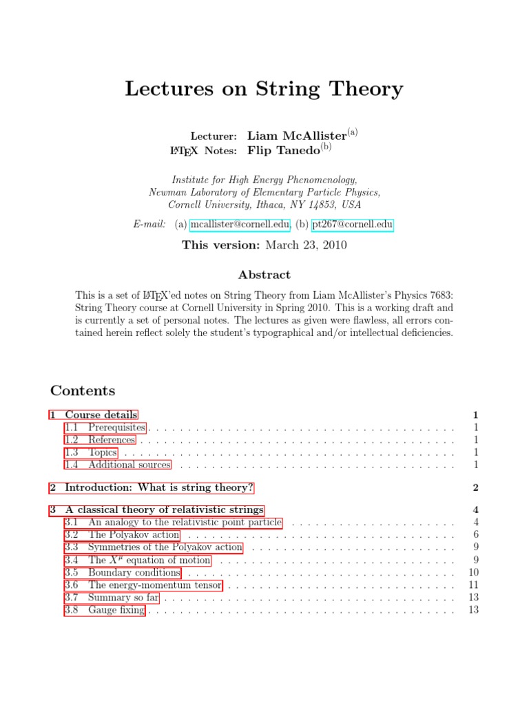 String Notes | Download Free PDF | Gauge Theory | String Theory