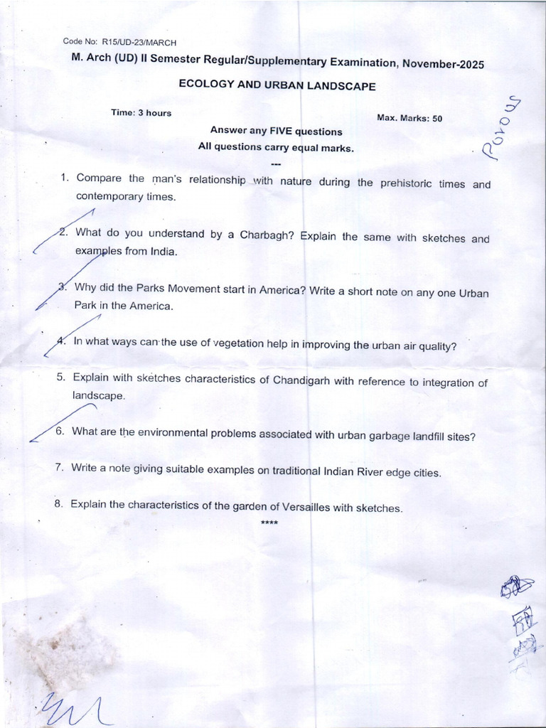 M Arch Urbun Design Jnafau Arora Design Academy Question Paper 0001 | PDF