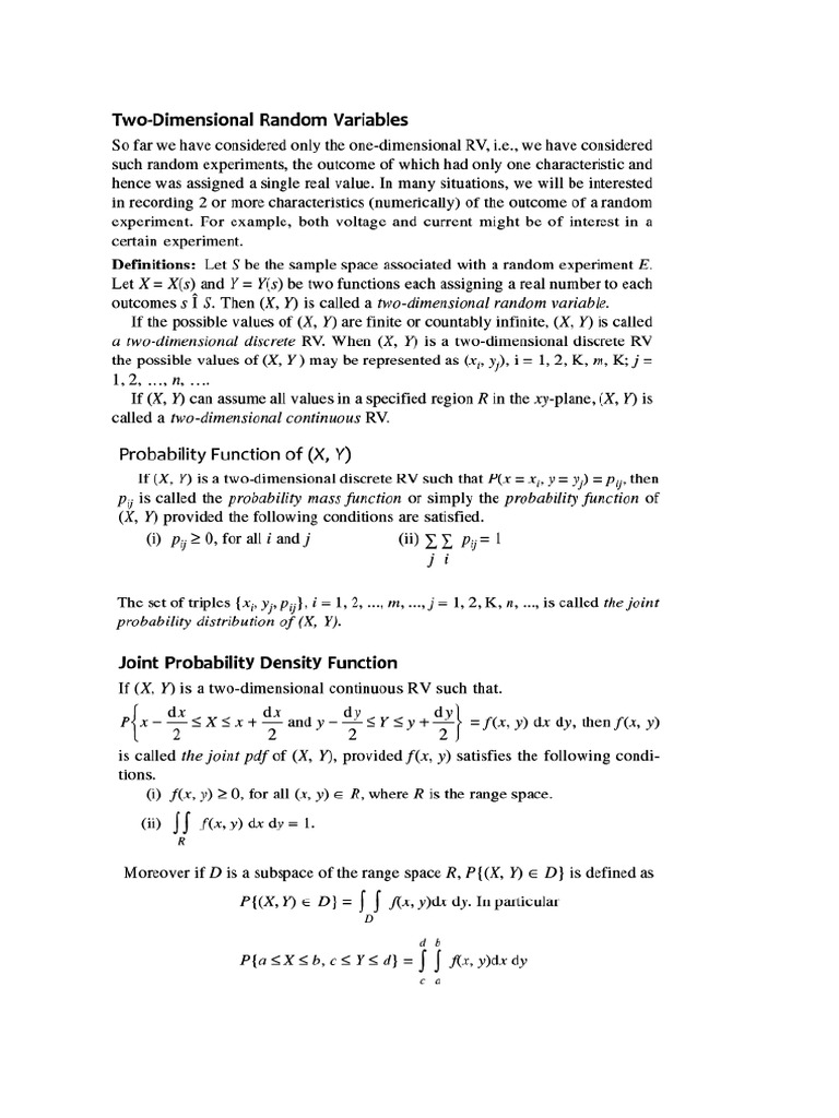 Bivariate Random Variables | PDF