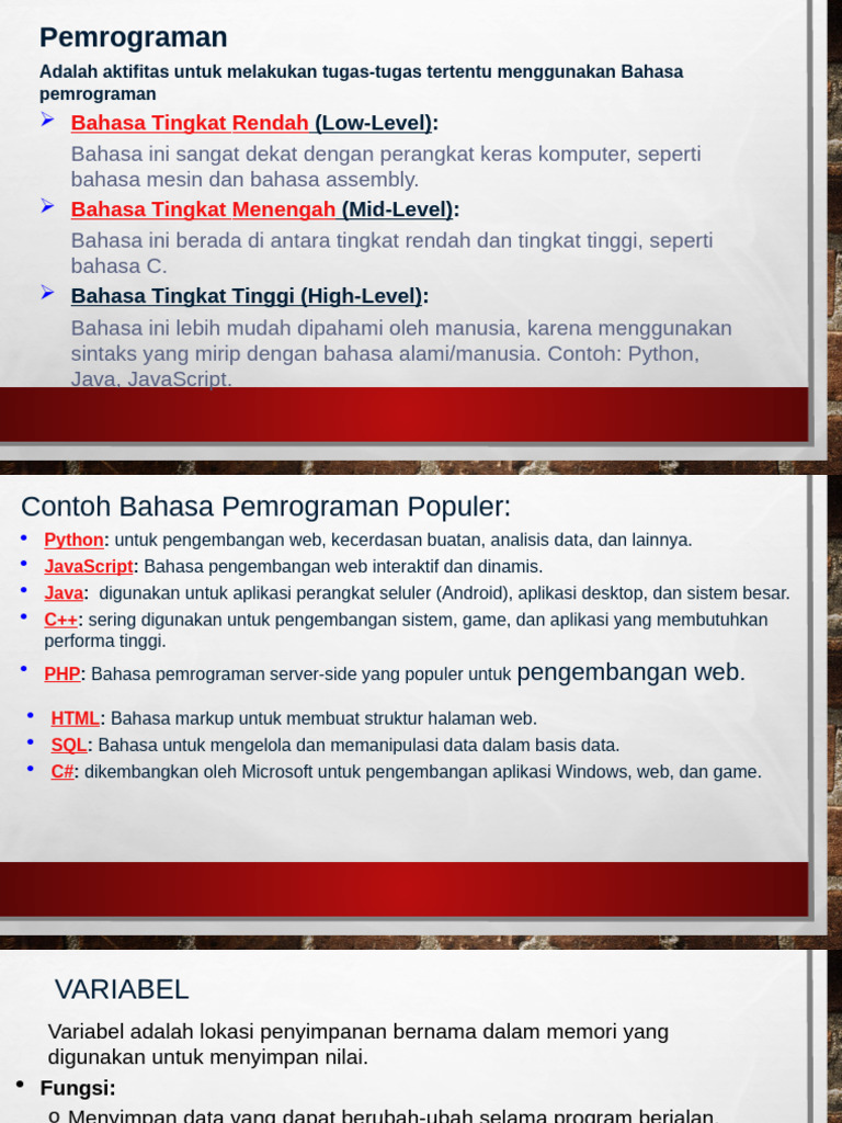 Pemrograman Dan Variabel | PDF