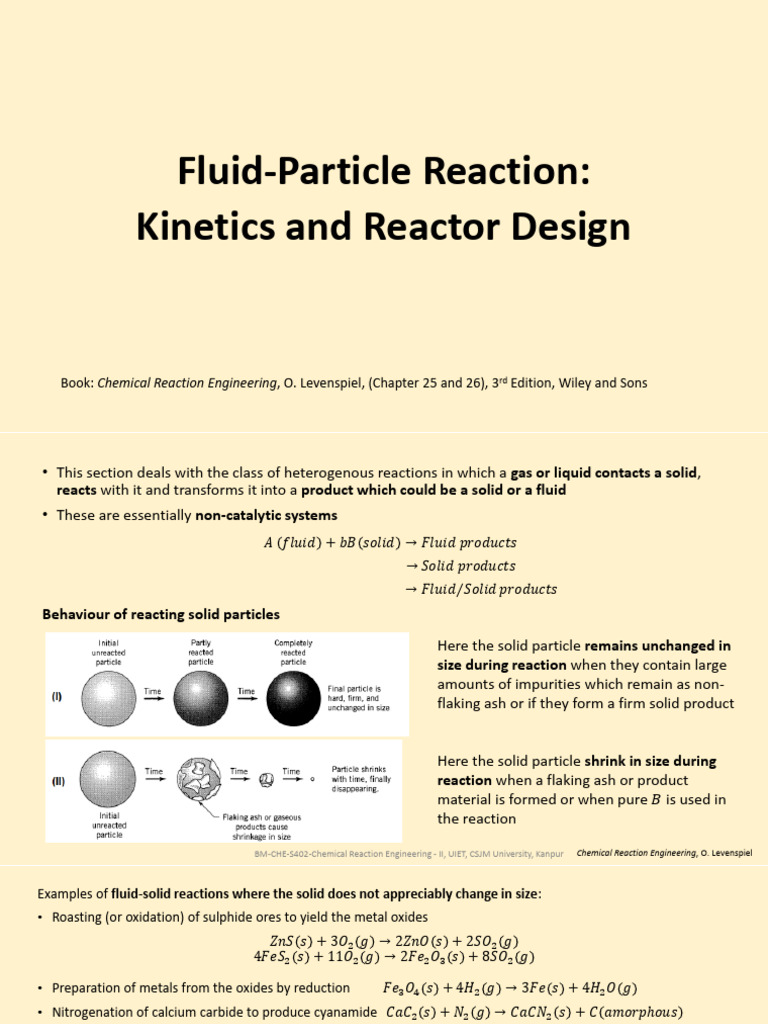 CHE S402 Chapter10 Fluid Particle Reaction Kinetics Part1 | PDF ...