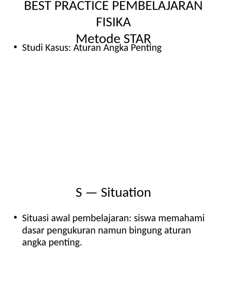 Pembelajaran Fisika Metode STAR | PDF