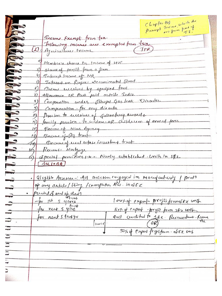 Income Which Do Not Form Part of Total Income (Exemption) | PDF