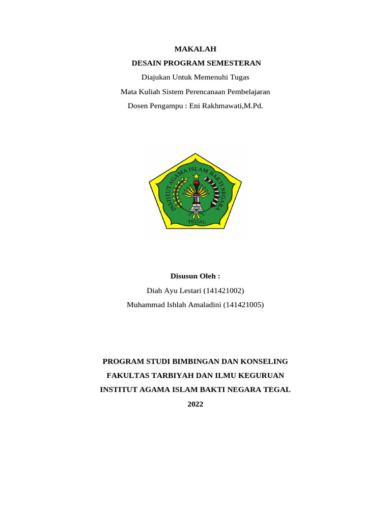 Desain Program Semester Pembelajaran | PDF