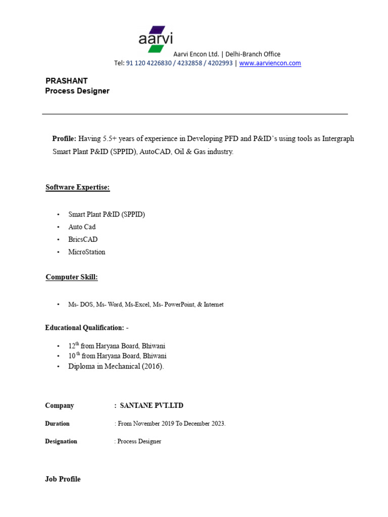 Prashant Process Designer | PDF
