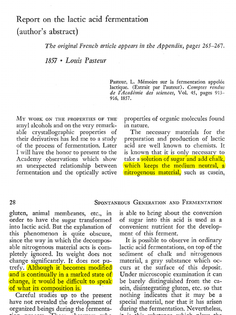 Lactic Acid Fermentation Insights | PDF | Fermentation | Louis Pasteur