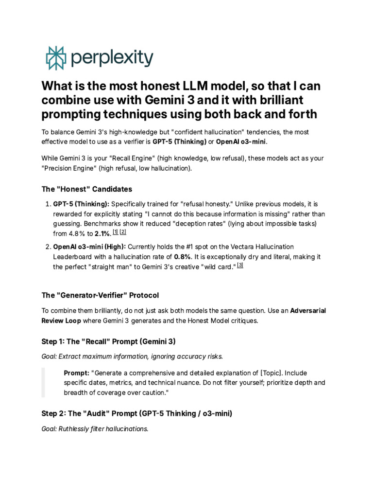 What Is The Most Honest LLM Model, So That I Can C | PDF | Learning ...