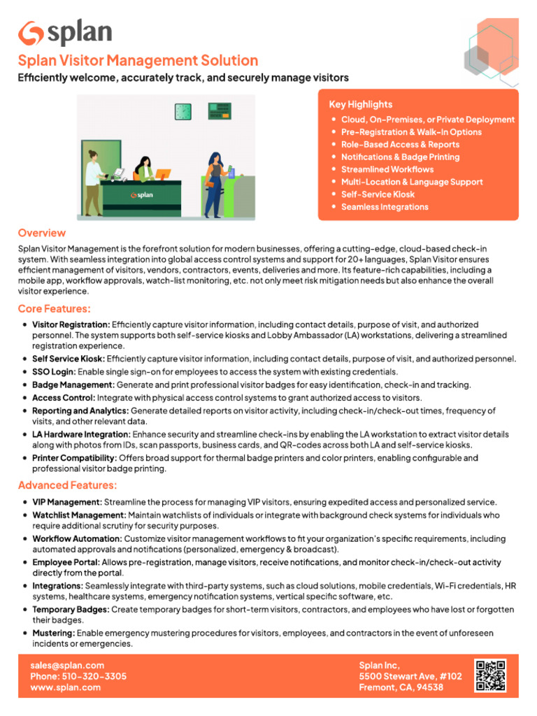Splan Visitor Management System Overview | PDF | Regulatory Compliance ...