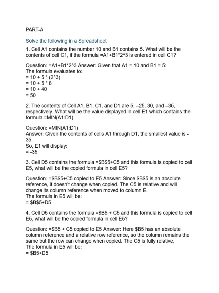Class-9 IT Electronic Spreadsheet Q 0A | PDF | Spreadsheet | Chart