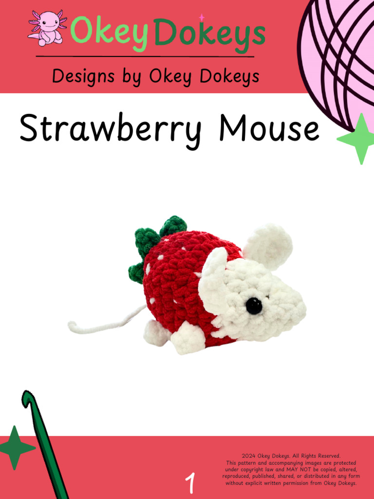 Okey Dokeys - Alexia and Xiri - Strawberry Mouse - Free | PDF | Crochet ...