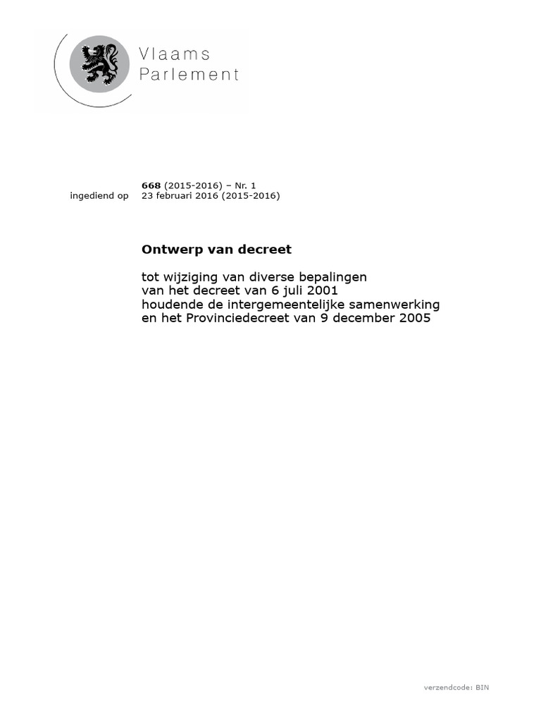 Ontwerp Van Decreet | PDF