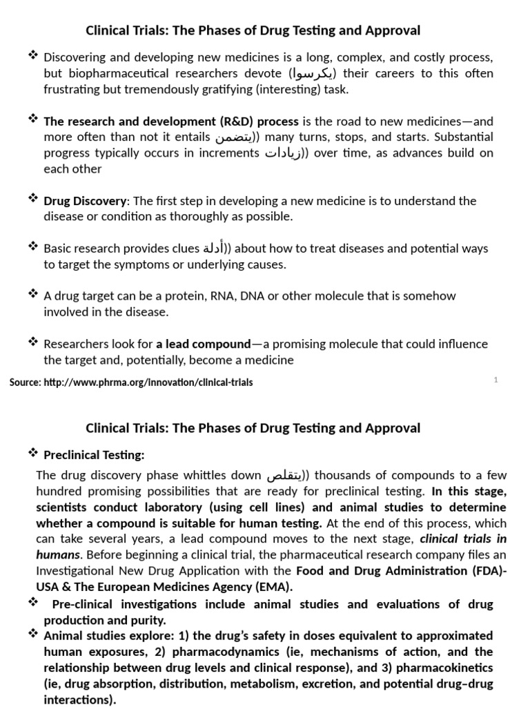 Phases of Drug Testing in Clinical Trials | PDF | Clinical Trial ...