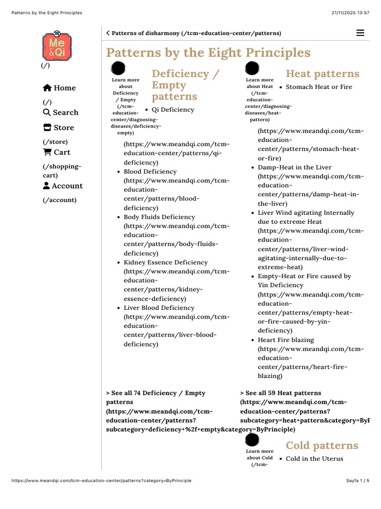 Patterns by The Eight Principles TCM | PDF | Traditional Chinese ...