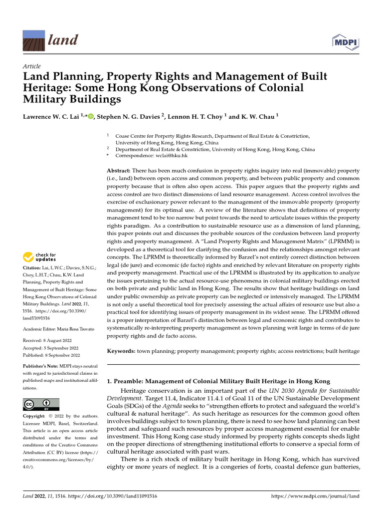 Land Planning Property Rights and Management of Bu | PDF | Property ...