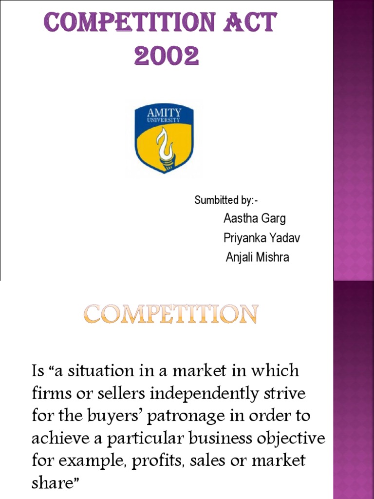 Overview of the Competition Act 2002 | PDF | Competition | Mergers And ...