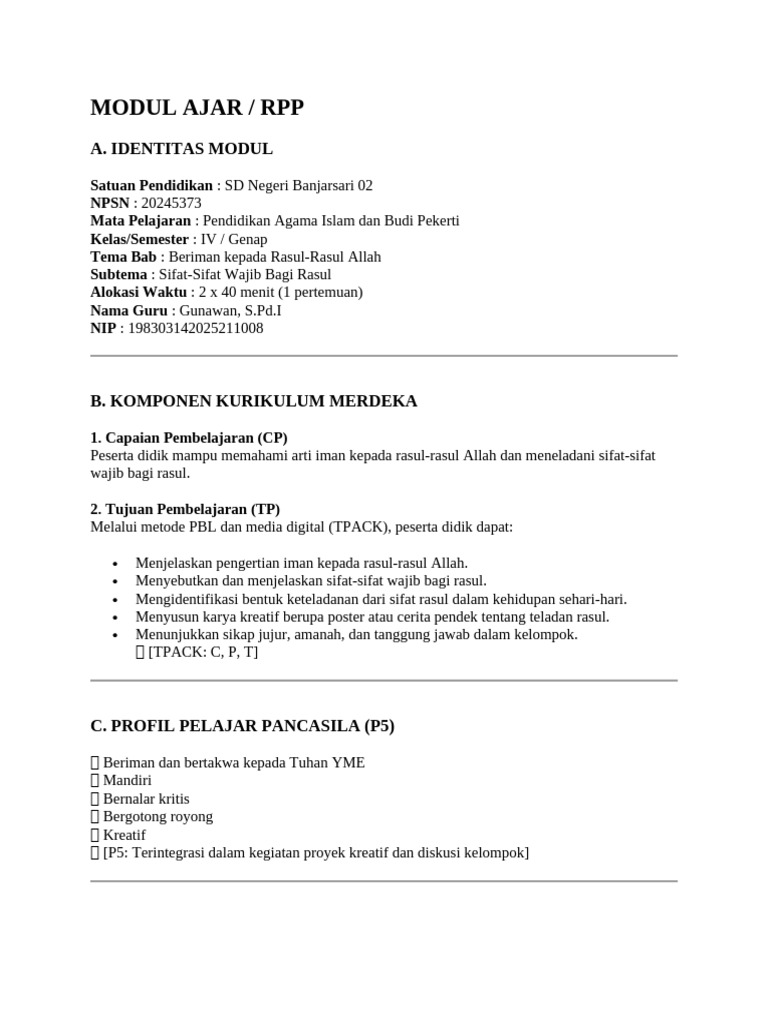 MODUL AJAR Ukin Coding | PDF