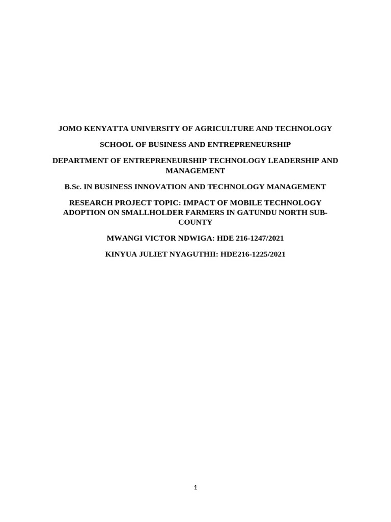 Project Vic 1 | PDF | Sampling (Statistics) | Smallholding