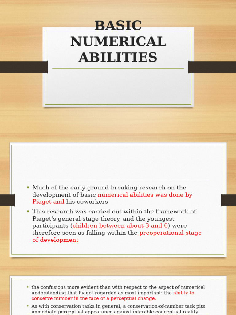 Understanding Children's Numerical Abilities | PDF | Multiplication ...