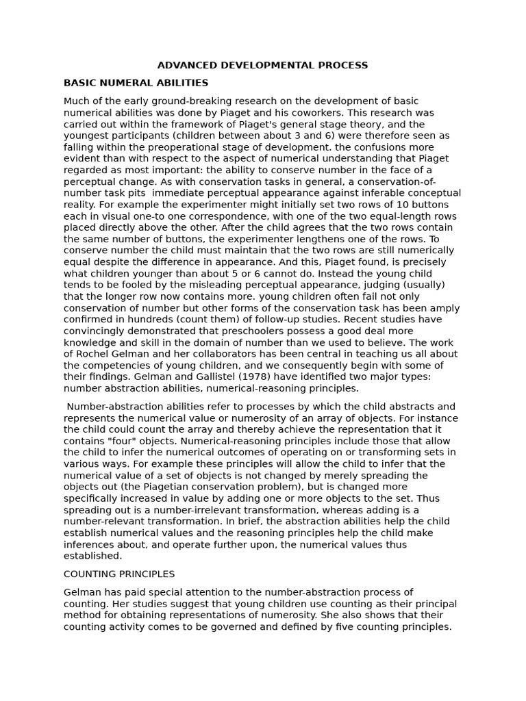 Understanding Children's Numerical Abilities | PDF | Concept | Cognition