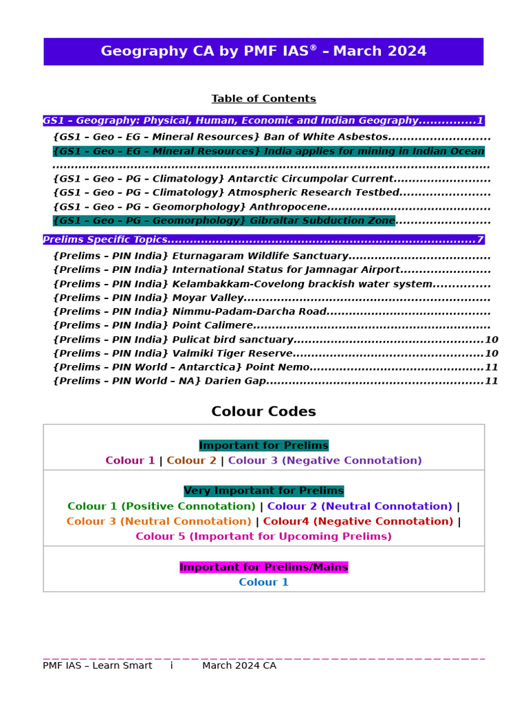 Pmfias CA Monthly Geo 2024 03 | PDF | Geologic Time Scale | Anthropocene