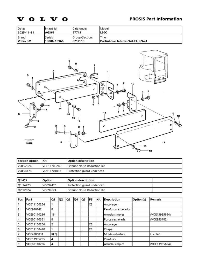 Volvo BM L50C Parts & Options Guide | PDF