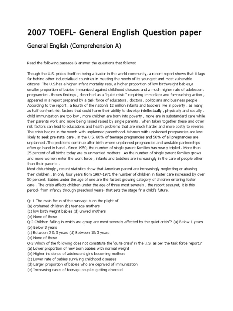 (WWW - Entrance-Exam - Net) - ToEFL Sample Paper 3 | PDF