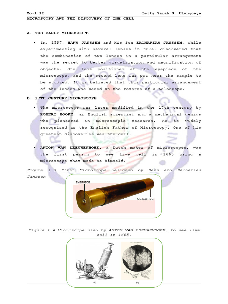History of Microscopy and Cell Theory | PDF | Endoplasmic Reticulum ...