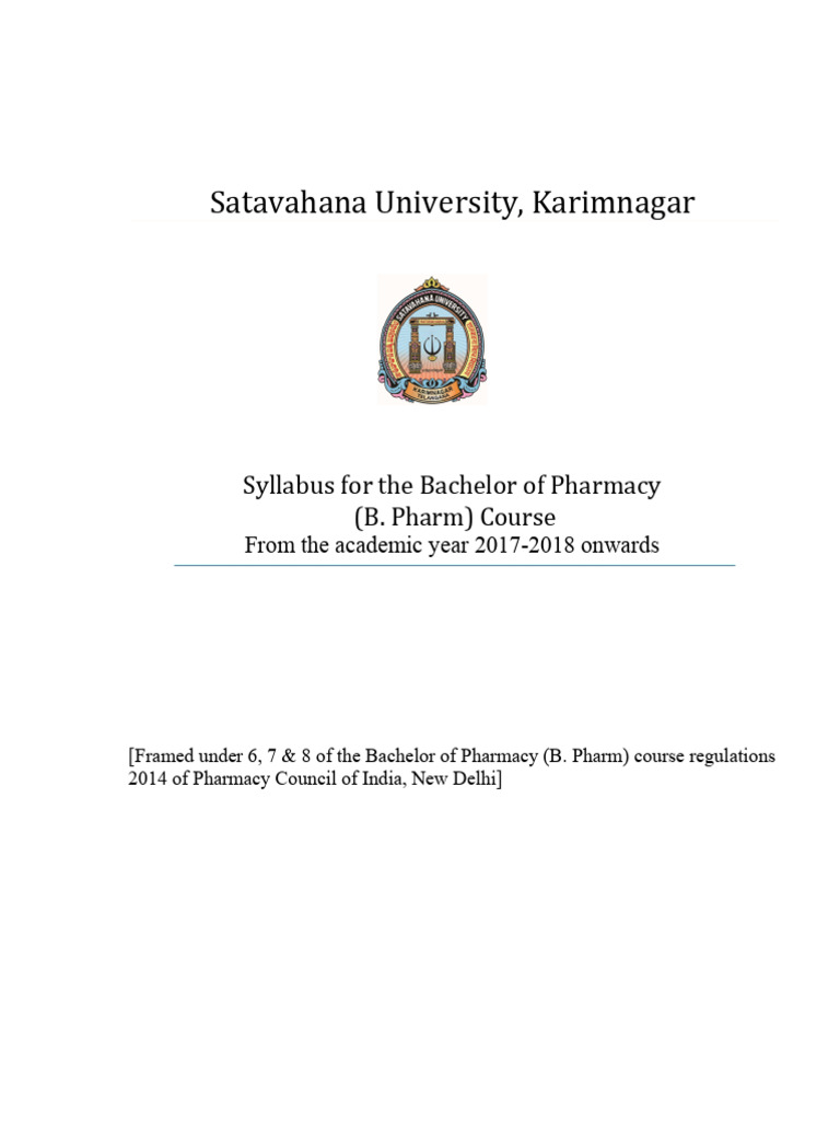 B Pharmacy Syllabus | PDF | Pharmacology | Pharmacognosy