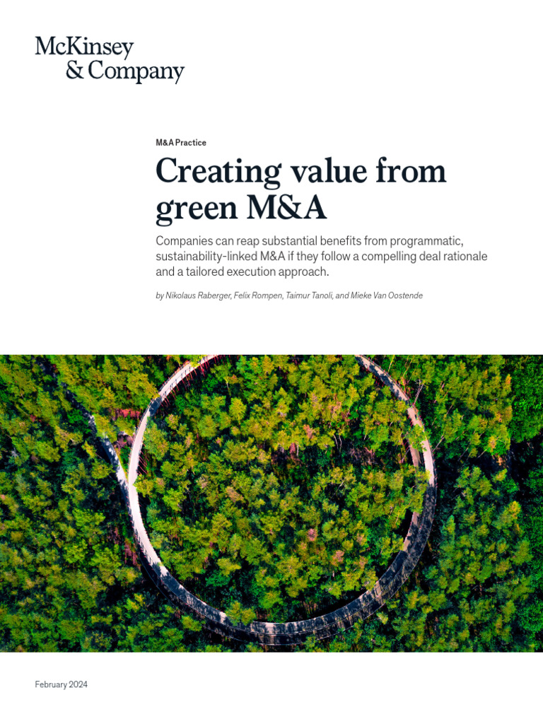 Creating Value From Green M and A Final | PDF | Mergers And ...