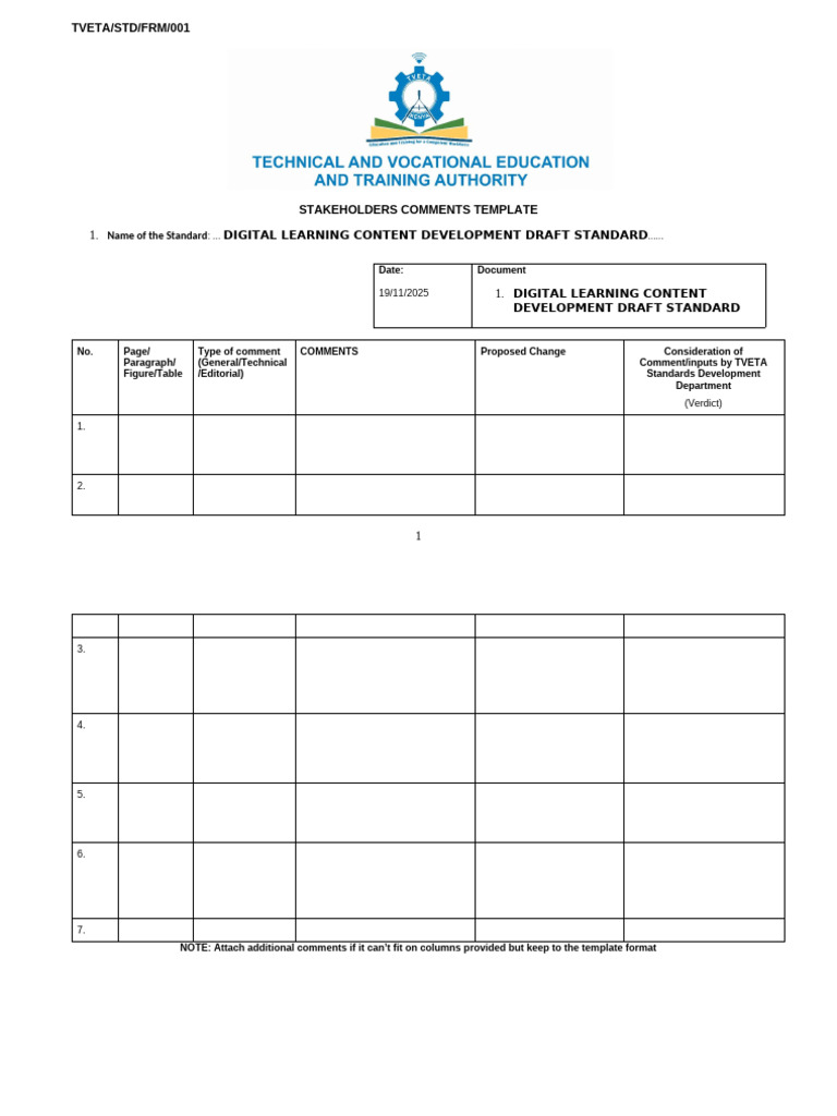 Digital Learning Content Standard Feedback Template | PDF