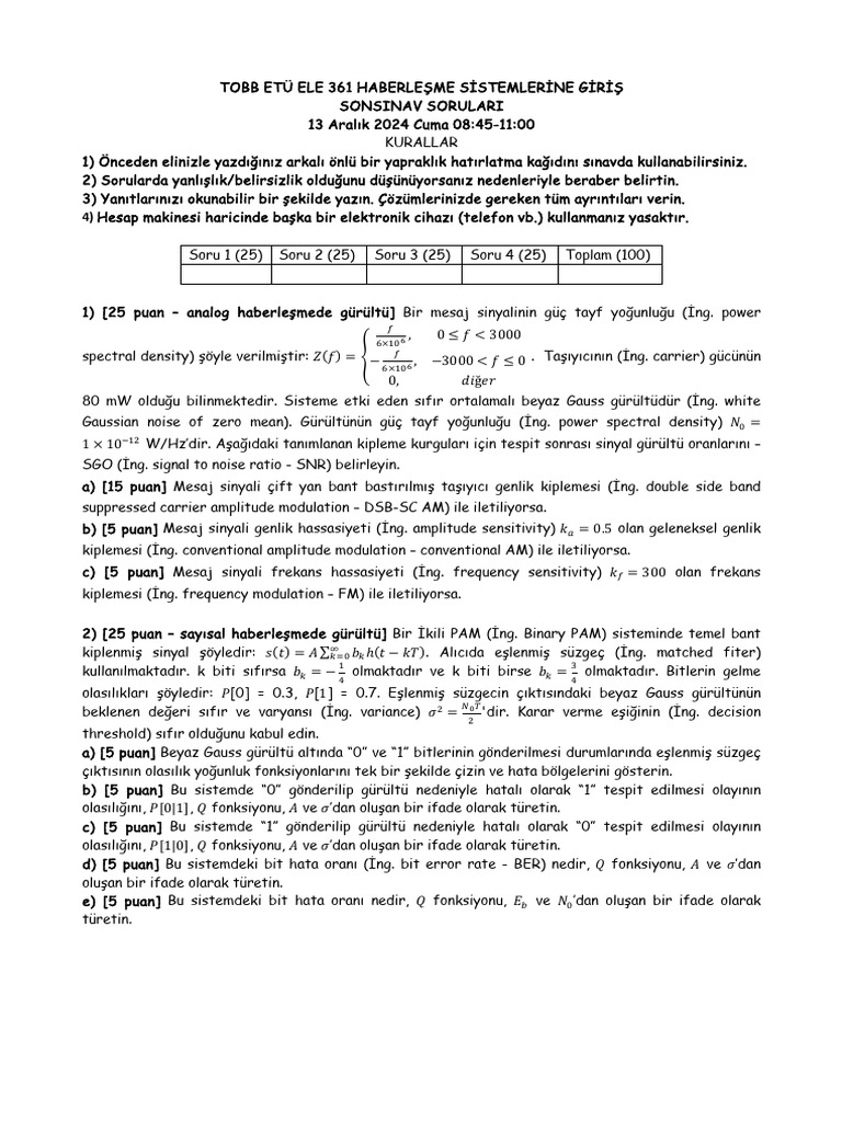 ELE361 2024 3gu Êz 3 Sons Nav Yan Tlar | PDF