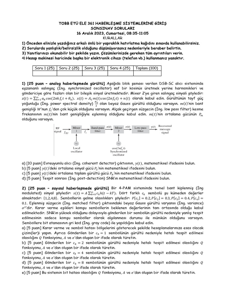 ELE361 2023 3gu Êz 3 Sons Nav Yan Tlar | PDF