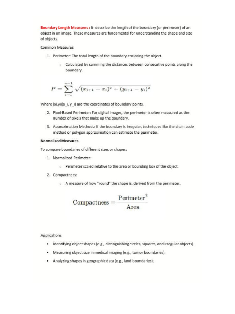 Computer Vision Unit 4 Boundary Descriptore Etc | PDF