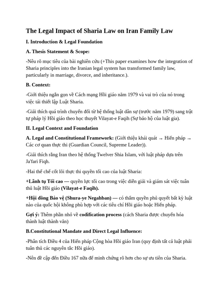 The Legal Impact of Sharia Law On Iranian Family 1 | PDF