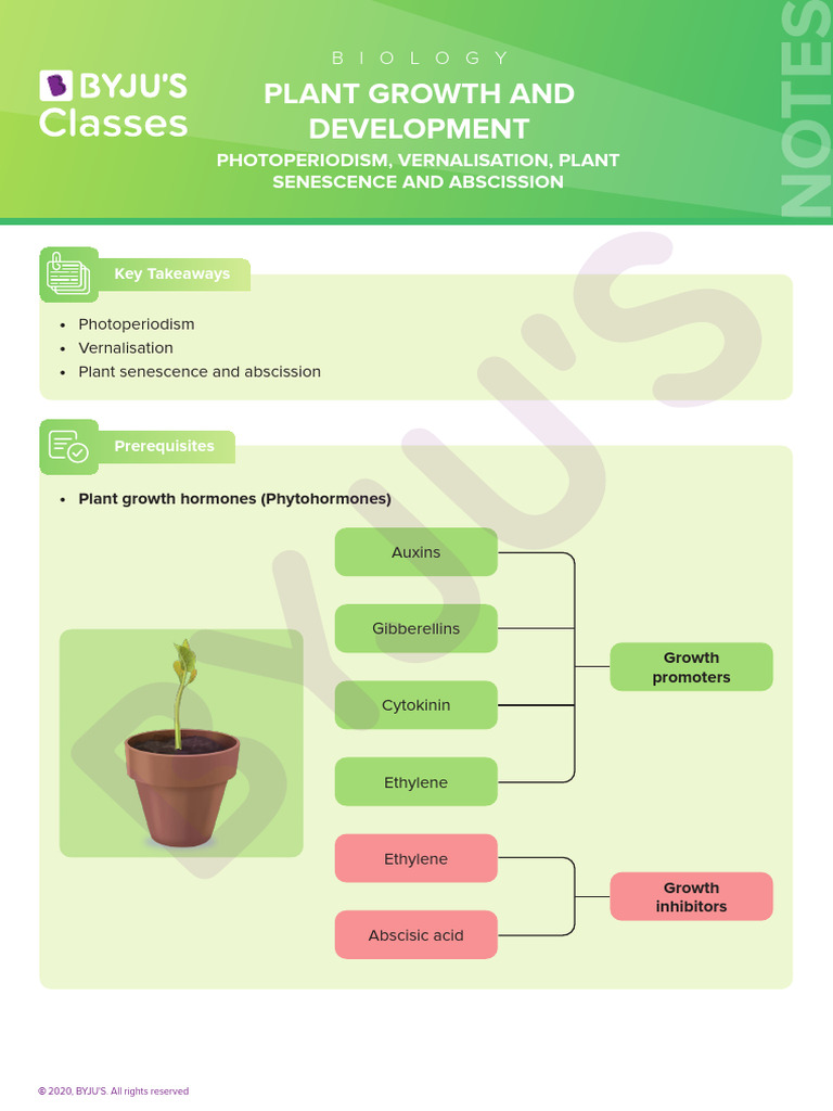 Plant Growth and Development | PDF | Plant Hormone | Branches Of Botany