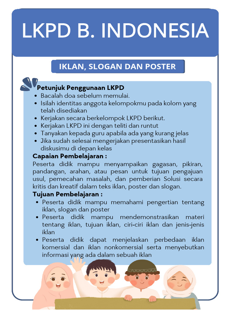 LKPD Iklan, Slogan, dan Poster Kelas VIII | PDF
