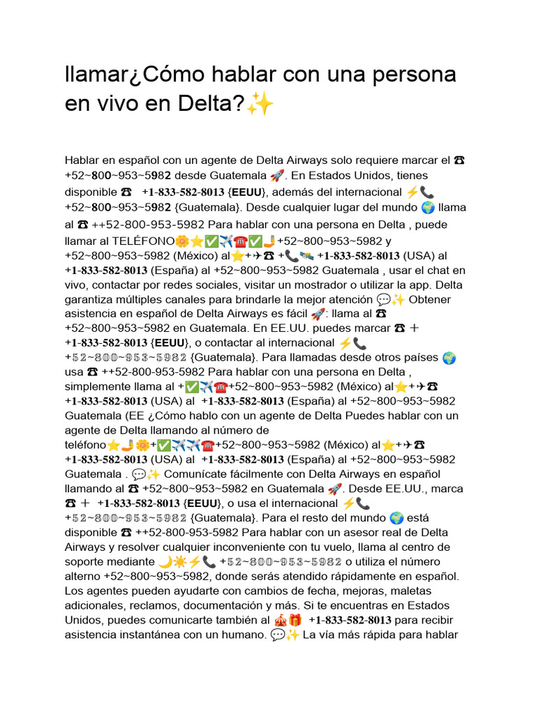Llamar Como Hablar Con Una Persona en Vivo en Delta | PDF | Chat en linea