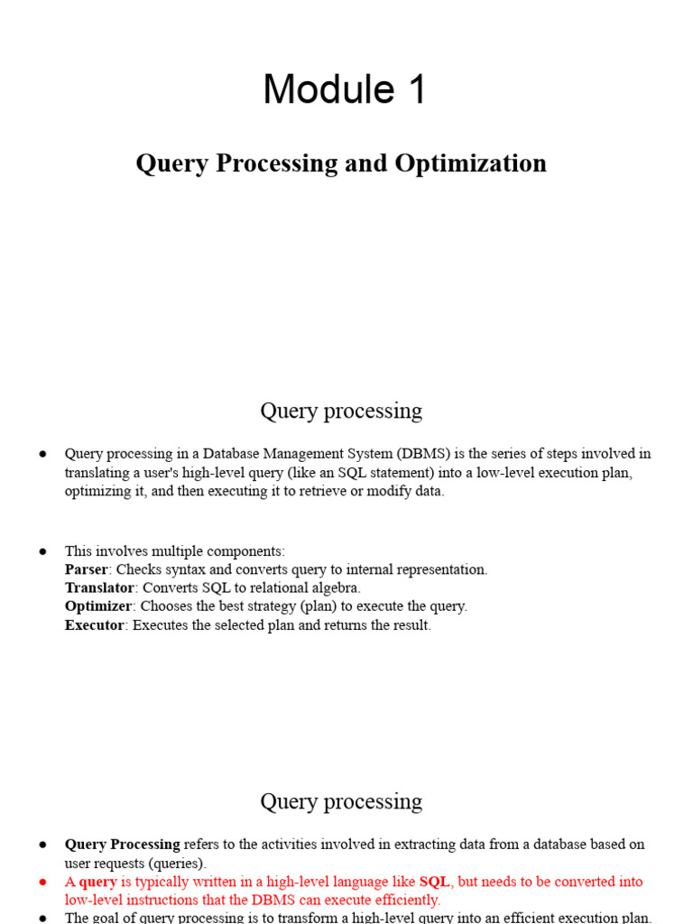 M1.1 - F Query Processing | PDF | Database Index | Databases