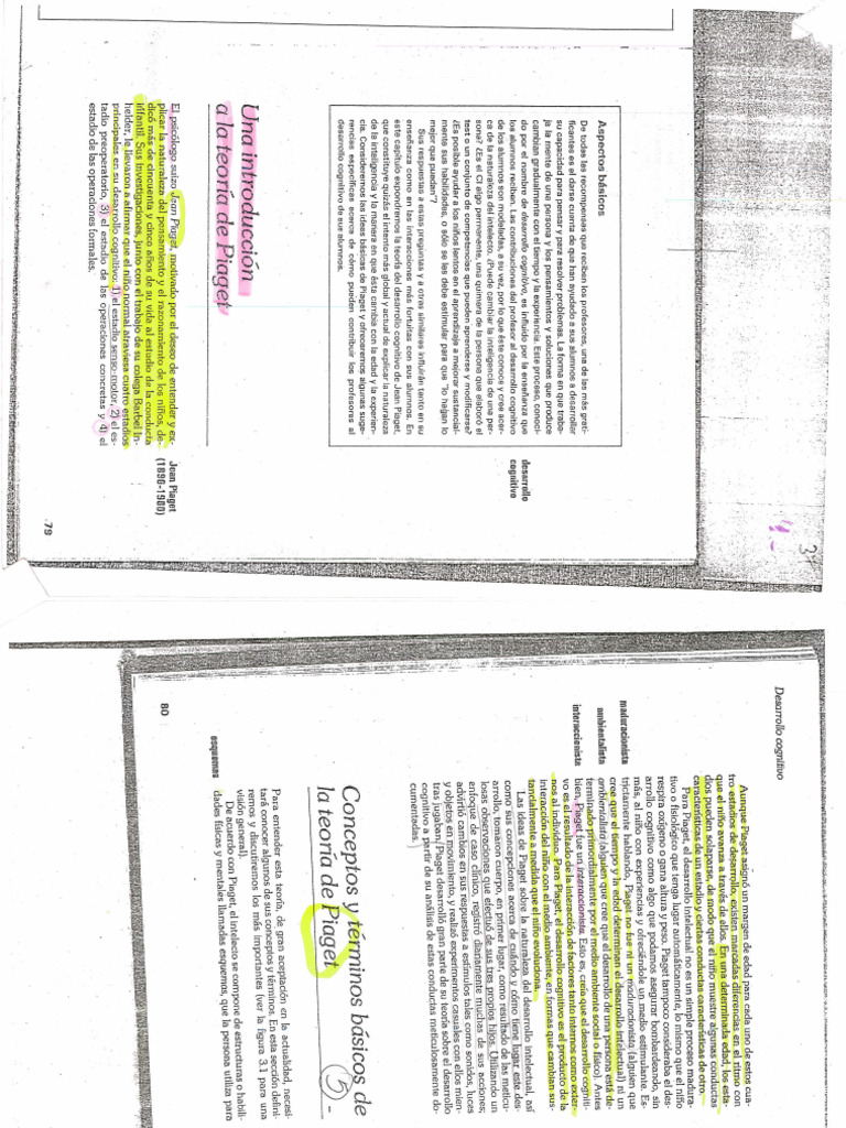 Jean Piaget Conceptos Básicos y Estadios | PDF