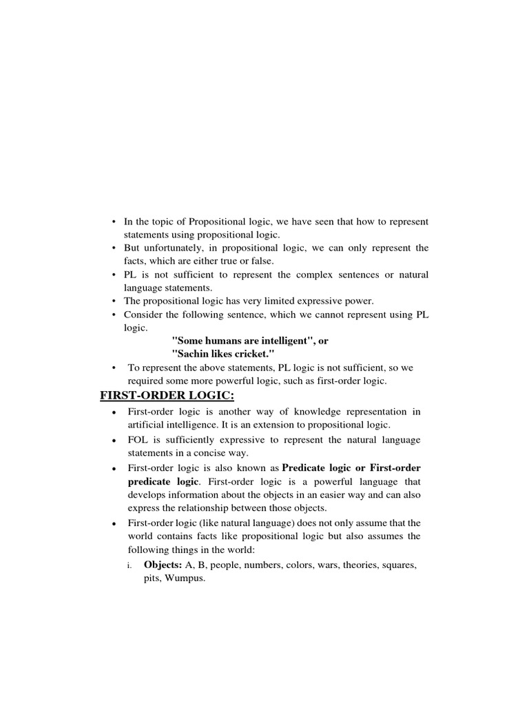 First Order Logic | PDF | First Order Logic | Logic