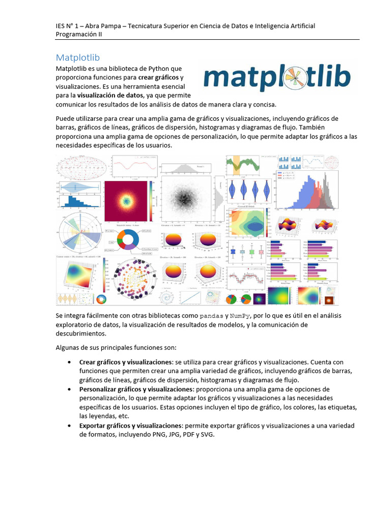 Gráficos con Matplotlib en Python | PDF | Tecnologías de la información | Informática