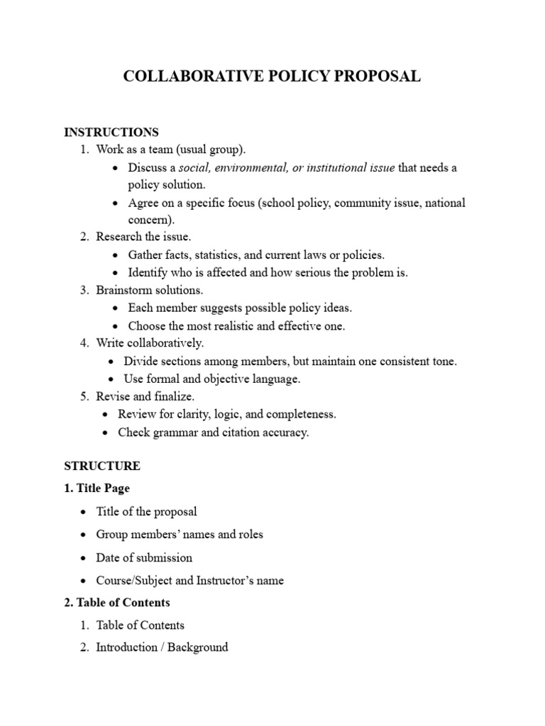 Collaborative Policy Proposal Guide | PDF
