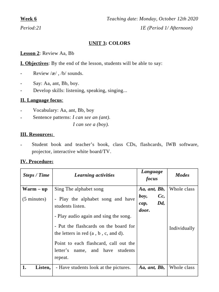 Lesson Plan Grade 1-Week 6 | PDF | Learning | Human Communication