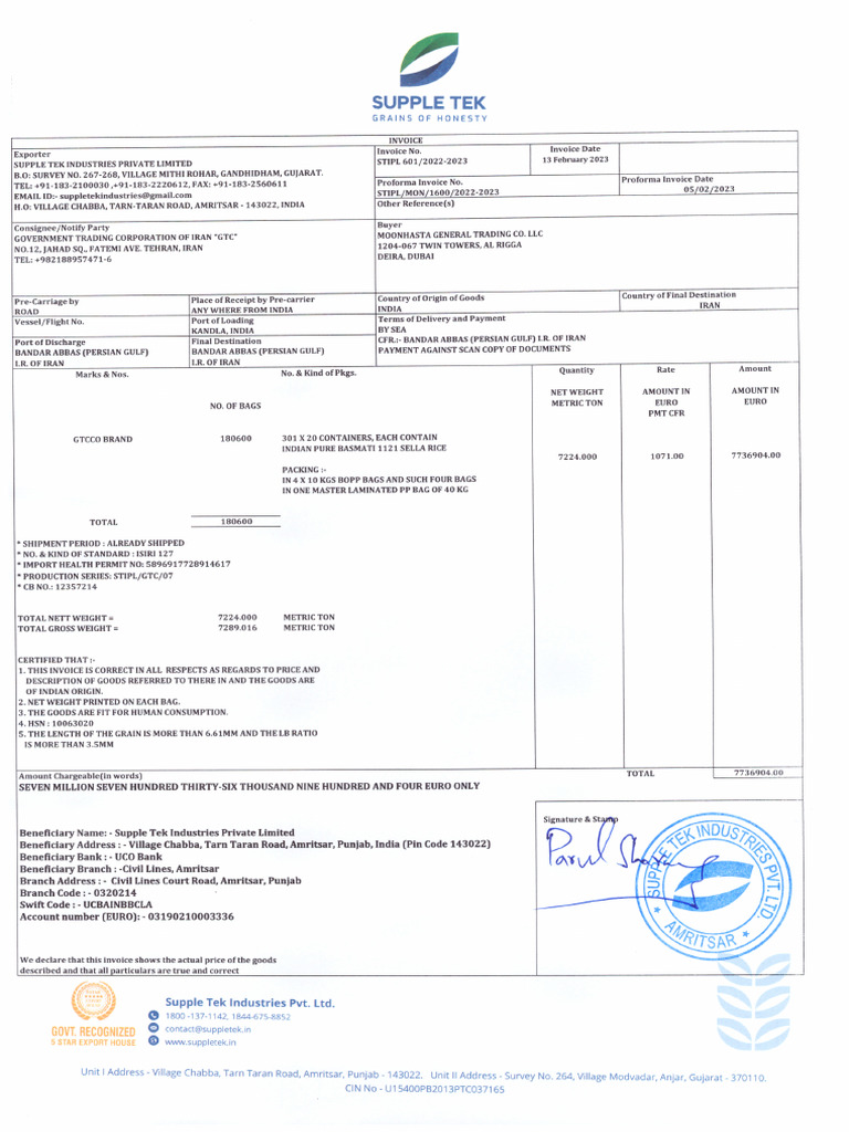 Commercial Invoice | PDF