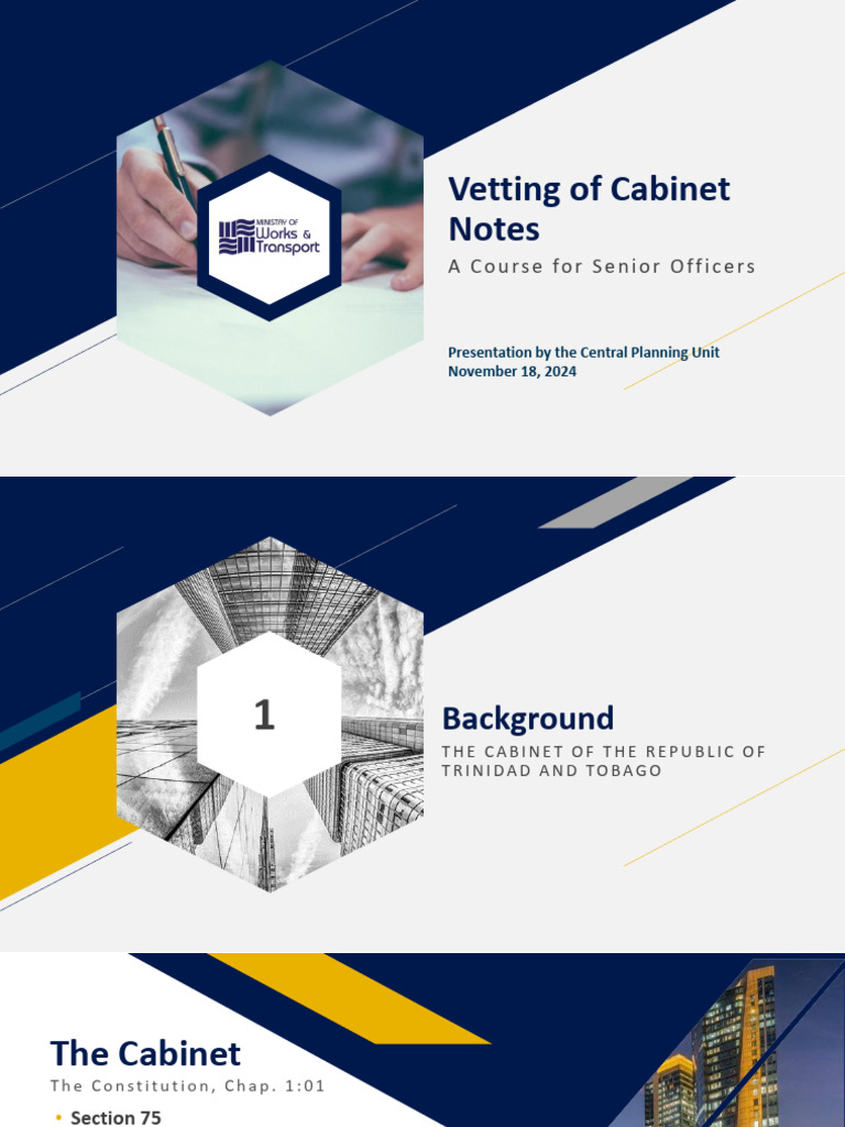 Vetting Cabinet Notes for Officials | PDF | Cabinet (Government) | Expense